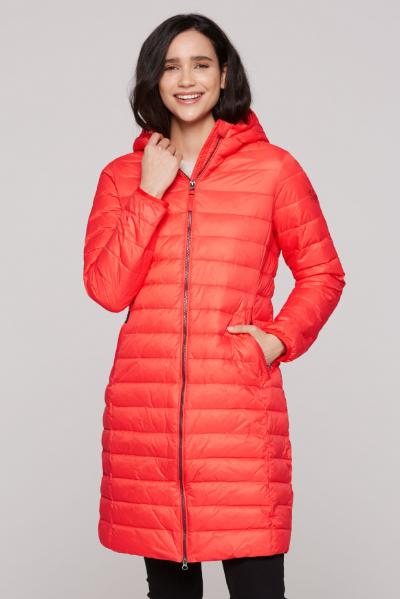 CAMP DAVID & SOCCX | Leichter Steppmantel mit Kapuze juicy coral